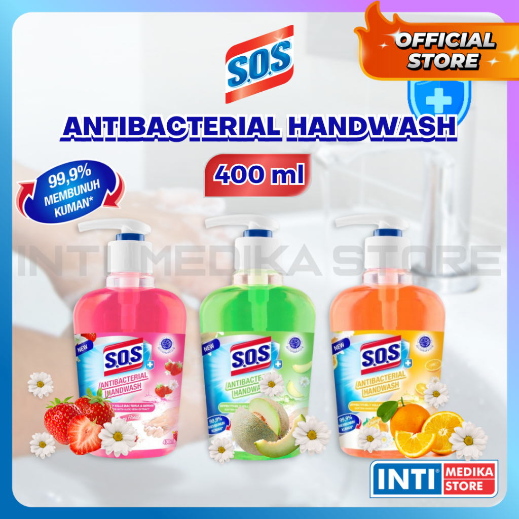 Jual SOS - Hand Wash + Pump 400ml | Hand Soap | Sabun Cair Cuci Tangan ...