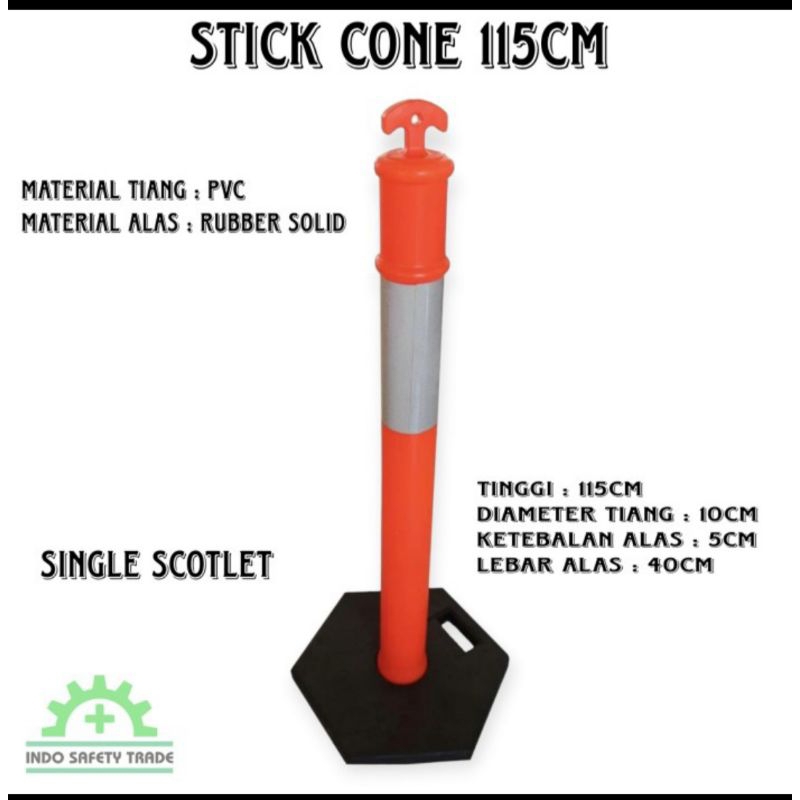 Jual stick cone 115cm tiang penghalang area cone safety T - Top bollard jalan | Shopee Indonesia