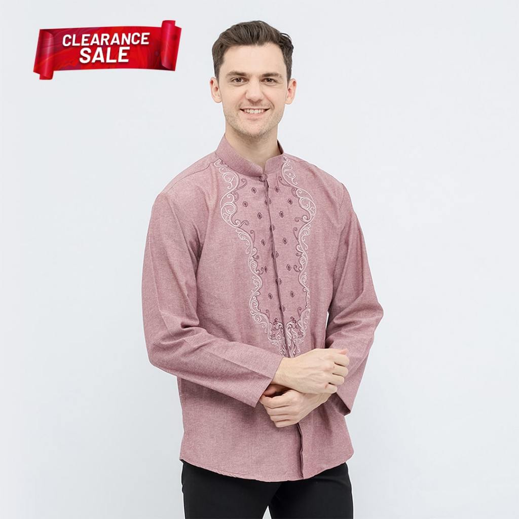 Jual Baju Koko ATLAS Elegant Motif VPD Warna Merah Muda 02 | Shopee ...