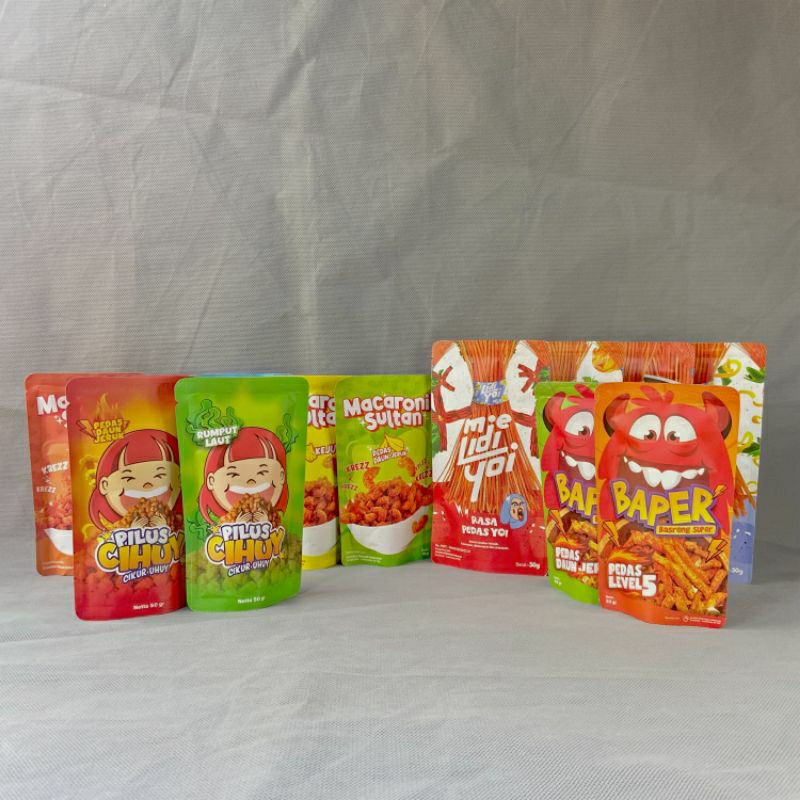 Jual Aneka Cemilan viral Basreng Super/Baper 4 varian rasa enak gurih renyah 100% halal 50gr/pcs ...