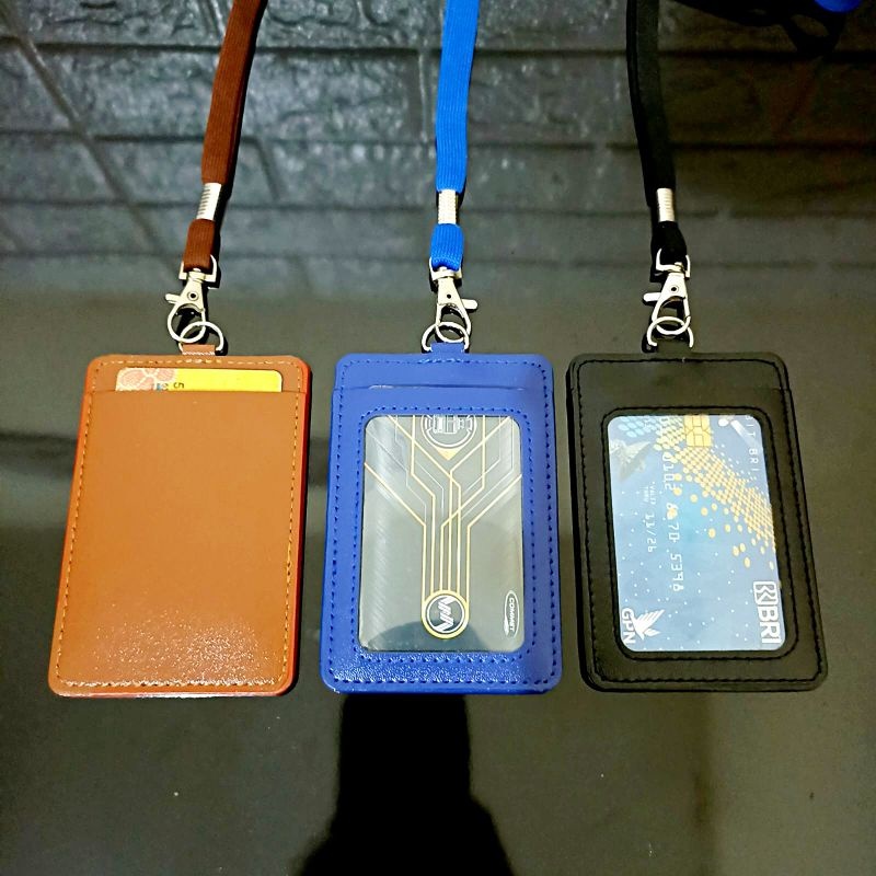 Jual GANTUNGAN ID CARD TALI NYLON BAHAN KULIT SINTETIS COMBO NAME TAG ...