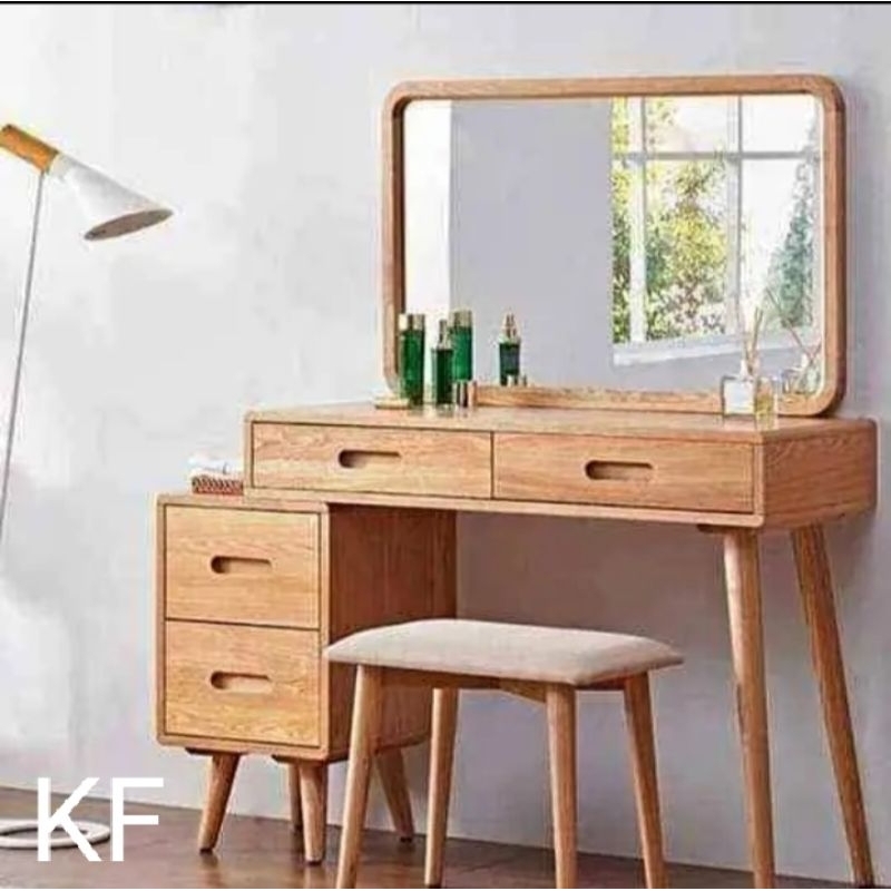 Jual Meja Rias//Tolet Minimalis Kayu Jati P125 L40 T75 | Shopee Indonesia