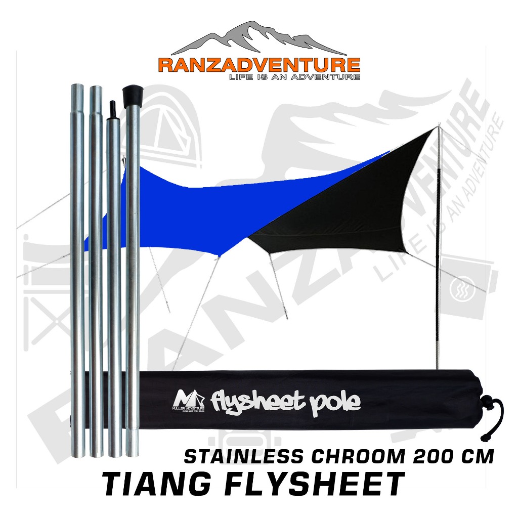 Jual tiang flysheet stainless chroom 1 tiang besi 200cm untuk pasang ...