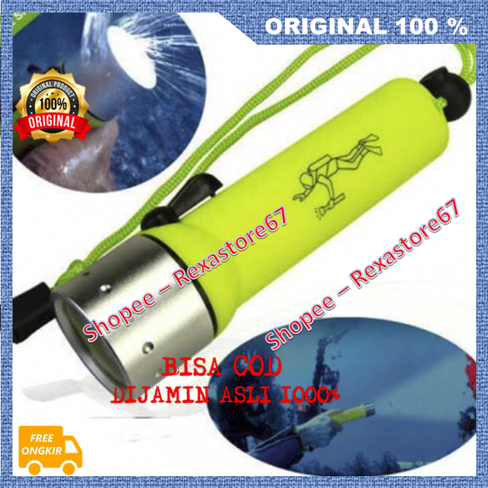 Jual Super Dive Flashlight Senter Selam Anti Air Senter Bawah Air Tahan Kedalaman Bawah Laut ...