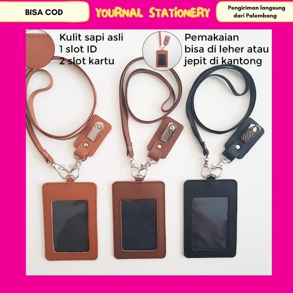 Jual Name Flashee Tag Jepit dan Kalung Kulit Sapi Asli ID Card Holder ...
