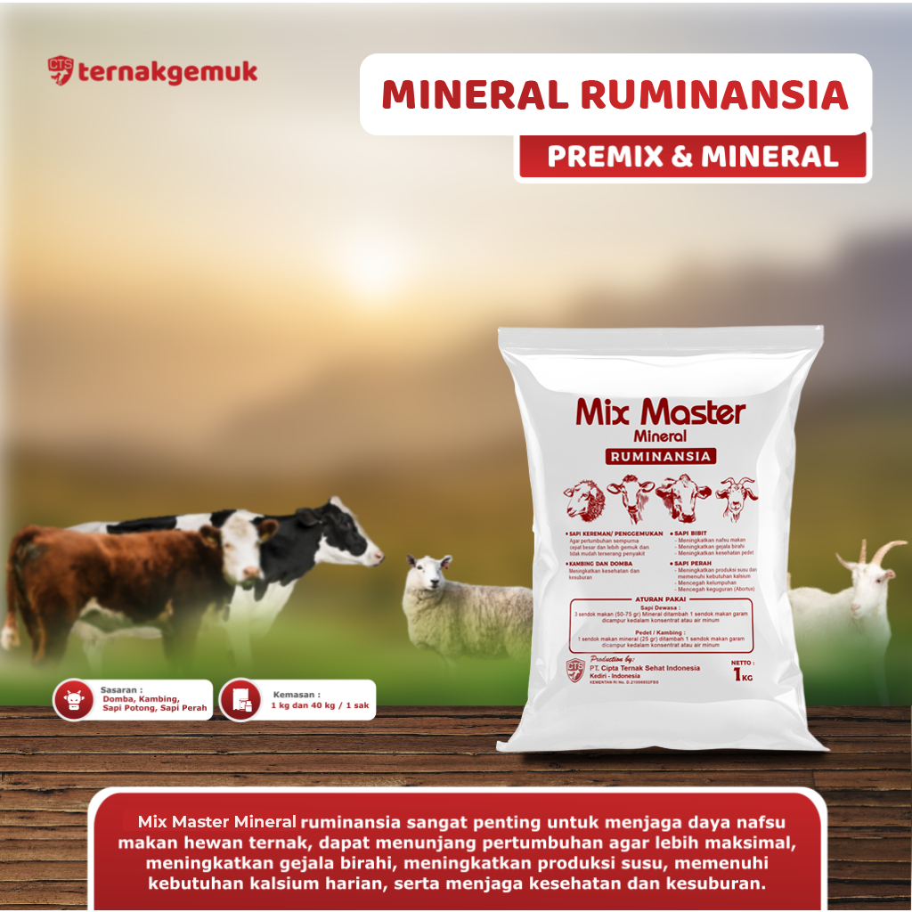 Jual Mix Master Mineral Ruminansia Premix Mineral Penggemukan Suplemen ...