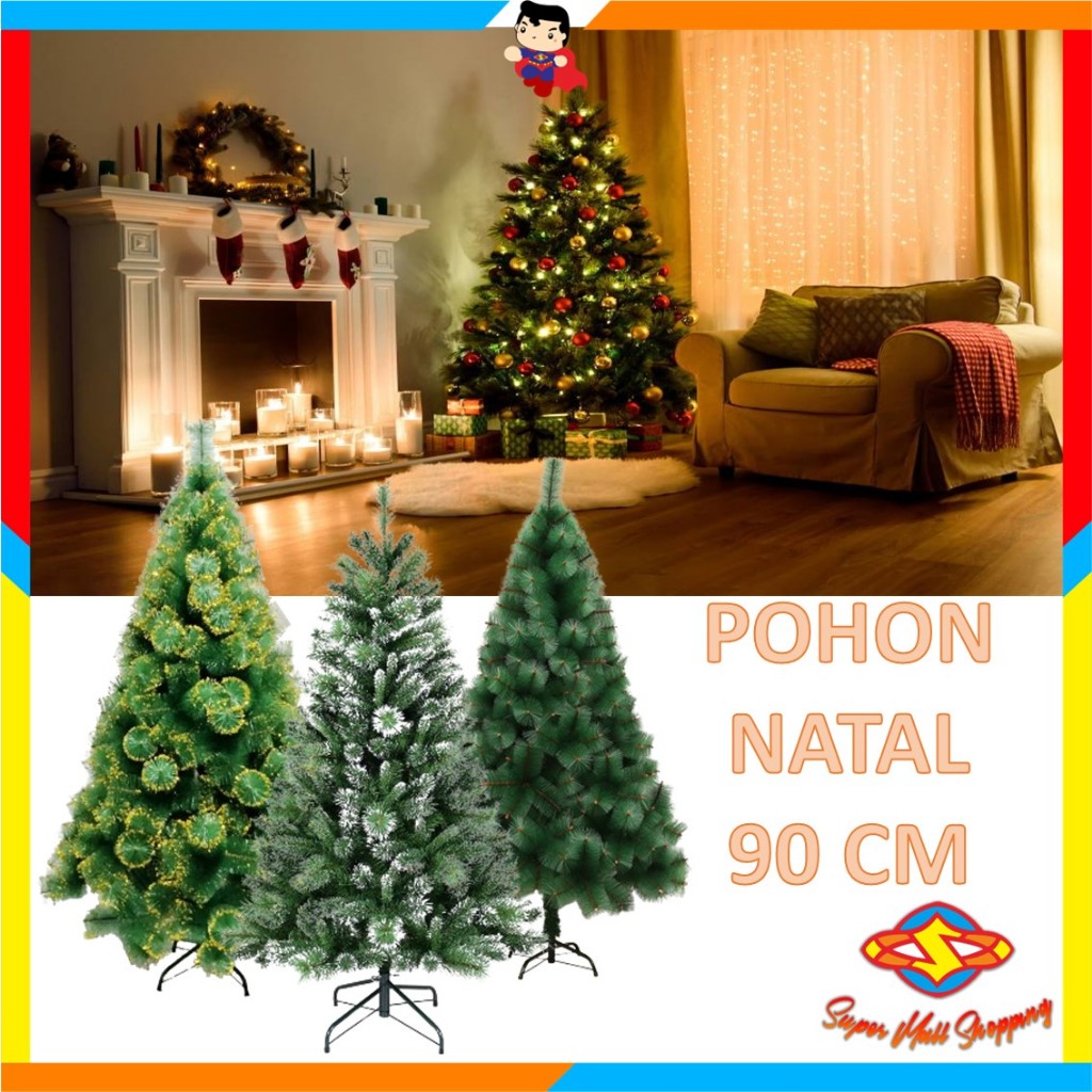 Jual SMS Pohon Natal 90cm Pohon Cemara Green Pine Snow Pine Green Gold ...