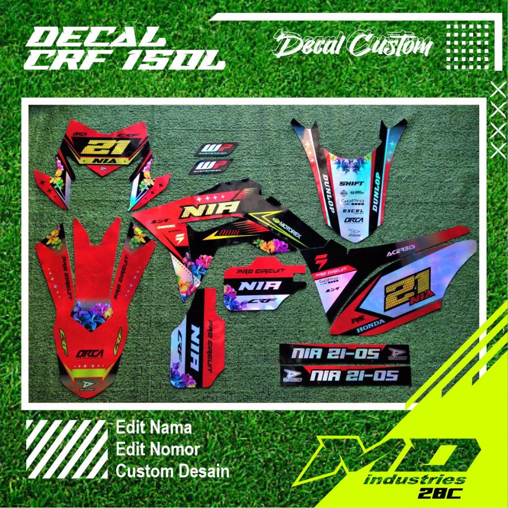 Jual 0005. Decal CRF 150 L Full Body Hologram - Kombinasi Stabilo Fluo ...