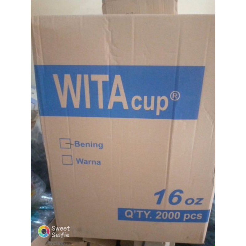 Jual HP - Gelas Plastik Cup WITA 16 Oz 4,5gr Datar PP POLOSAN Perkarton ...