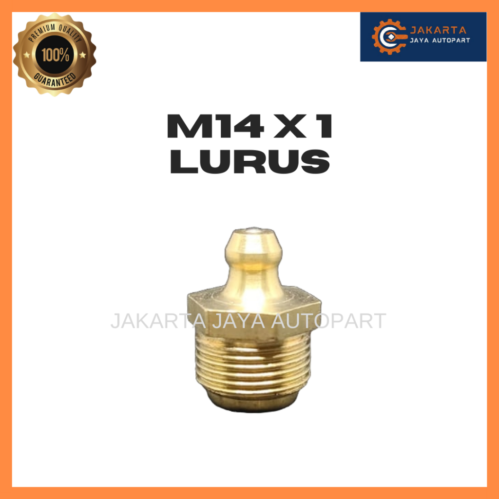 Jual NEPEL GREASE 14MM M14*1 LURUS/ NIPPLE GREASE /NEPEL GEMUK KUNINGAN ...
