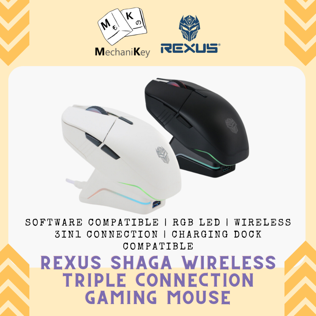 Jual Rexus Shaga RX130 Triple Connection Gaming Mouse with Docking ...