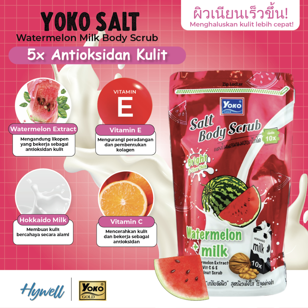 Jual Yoko Gold Salt Body Scrub Watermelon Milk 350 Gr | Lulur Garam ...
