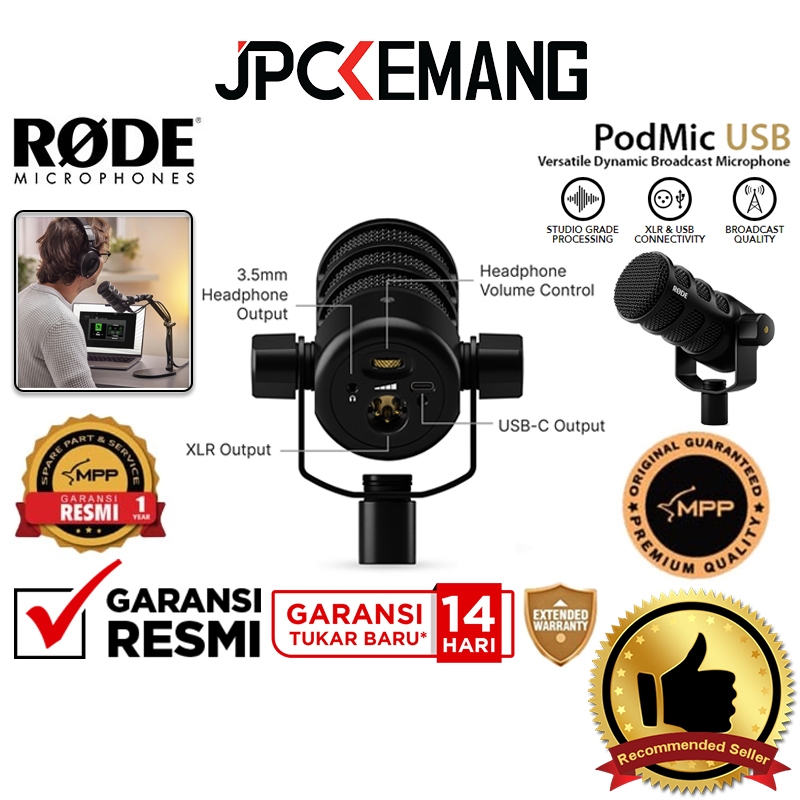 Jual Rode PodMic USB Versatile Dynamic Broadcast Microphone Pod Mic Garansi Resmi | Shopee Indonesia
