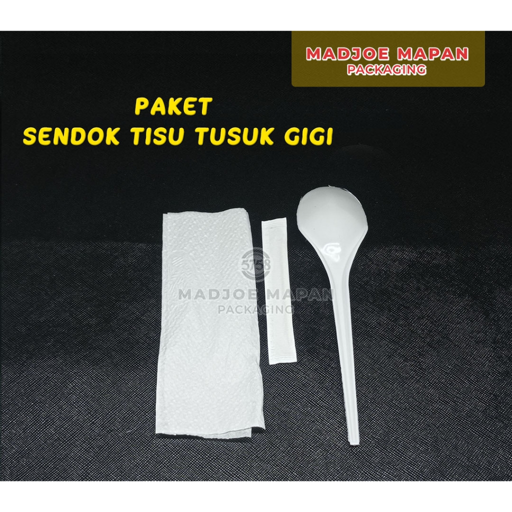 Jual (isi 50 pcs) paket catering sendok makan set tissue napkin tusuk ...