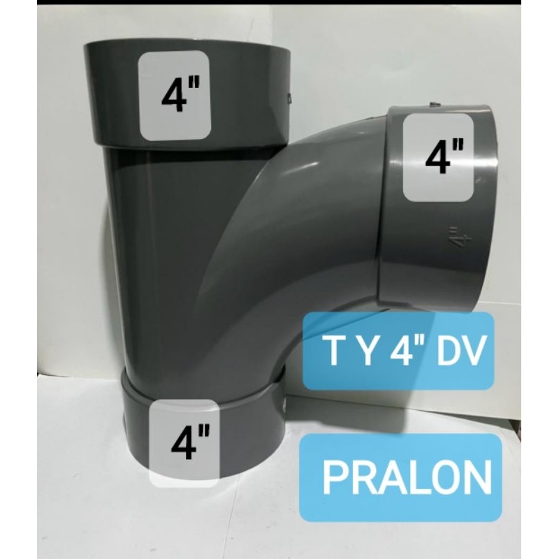 Jual Long T Y 4" DV Merk PRALON T Y 90° 4" Inch /Sambungan Pipa Air ...