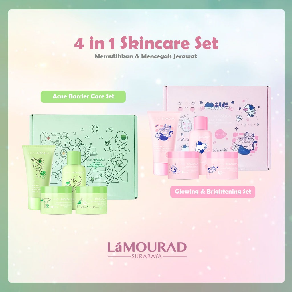 Jual BIOAQUA Milk Niacinamide Glowing & Brightening Set 4pcs || BIOAQUA ...
