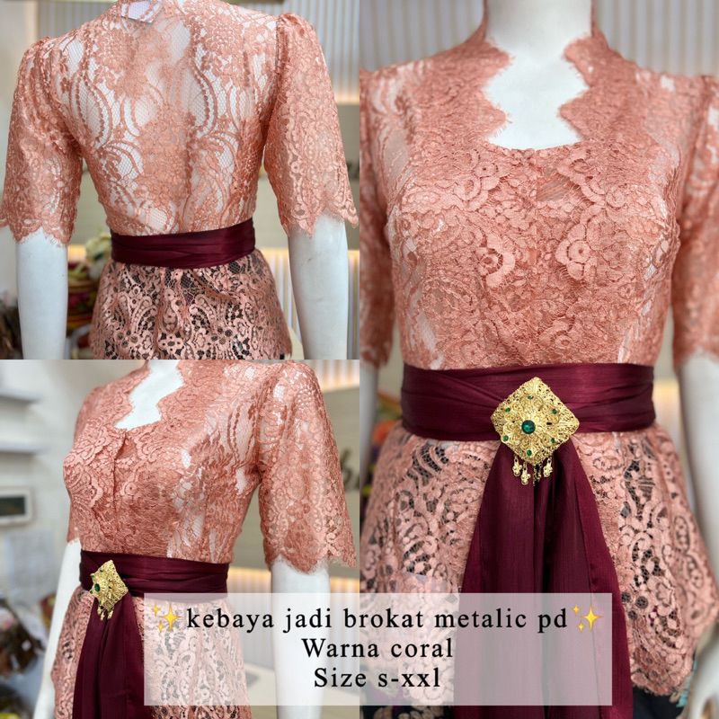Jual Kebaya Jadi Bali Brokat Metalic Pd | Shopee Indonesia
