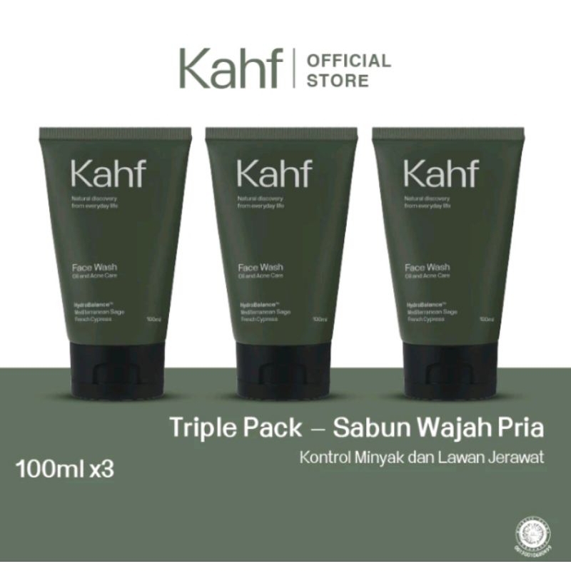 Jual Kahf Oil and Acne Care Face Wash 100 ml Triple Pack - Sabun ...