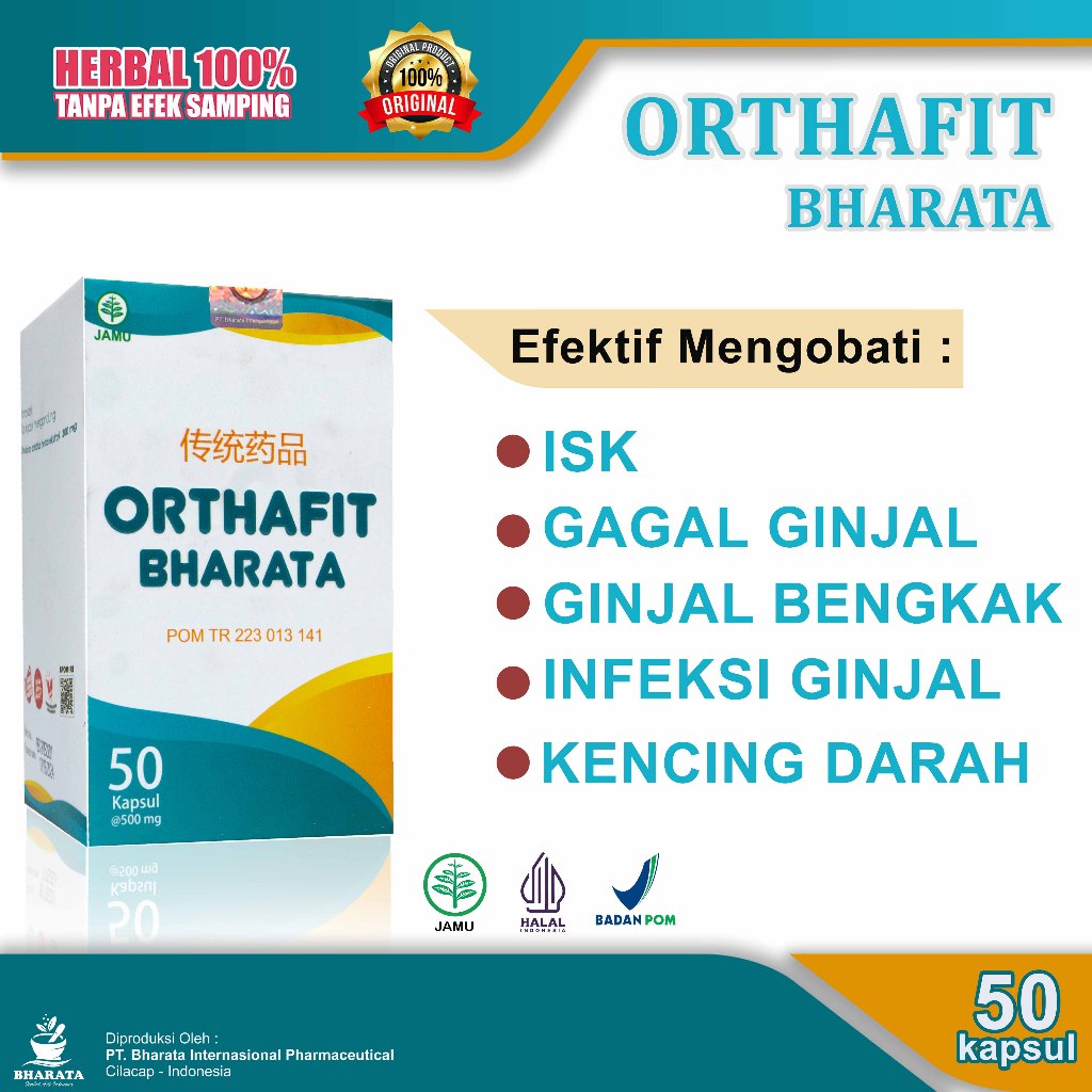 Jual Obat ISK Infeksi Saluran Kencing Ampuh ORTHAFIT BHARATA Original Obat Infeksi Ginjal Urine ...