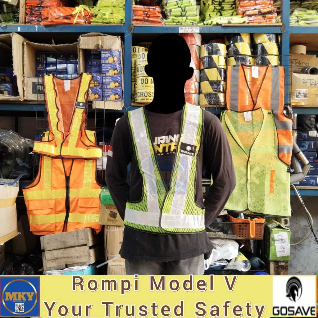 Jual Rompi Safety Jaring Proyek Hijau Model V/ Rompi Jaring V Big ...