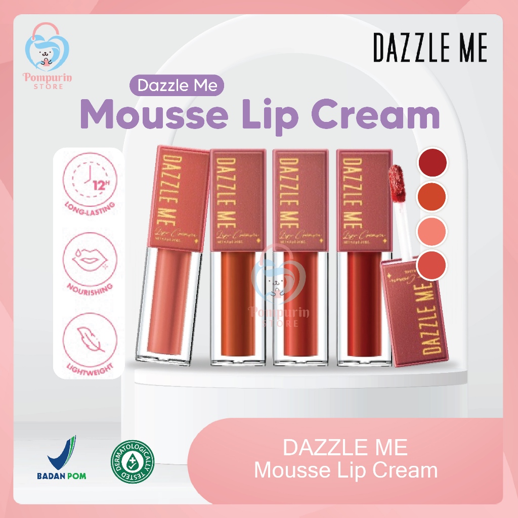 Jual DAZZLE ME Mousse Lip Cream - Longlasting 12Jam Moisturizing - Lip ...