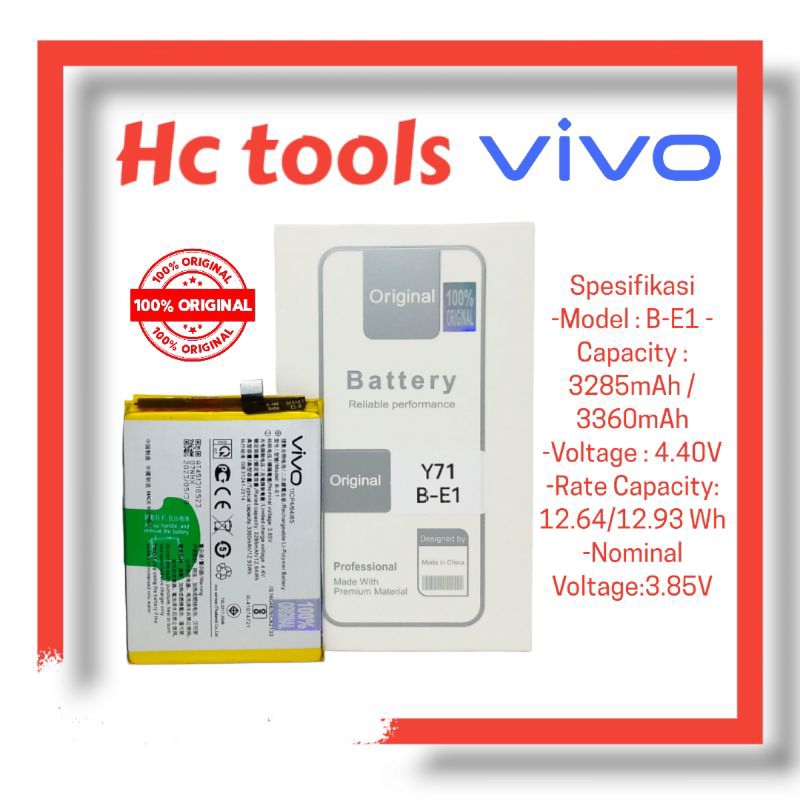 Jual Batre Baterai Battery Vivo Y71 B-E1 BE1 ORIGINAL 100% | Shopee ...
