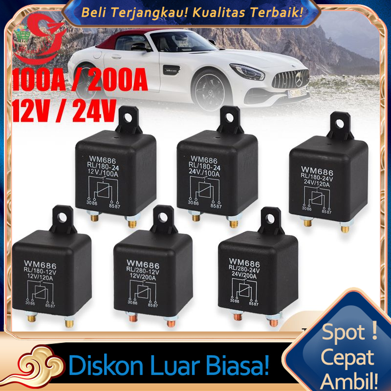 Jual Starg Relay 200A 100A 12V/24V Power Otomotif Heavy Current Start Relay | Shopee Indonesia