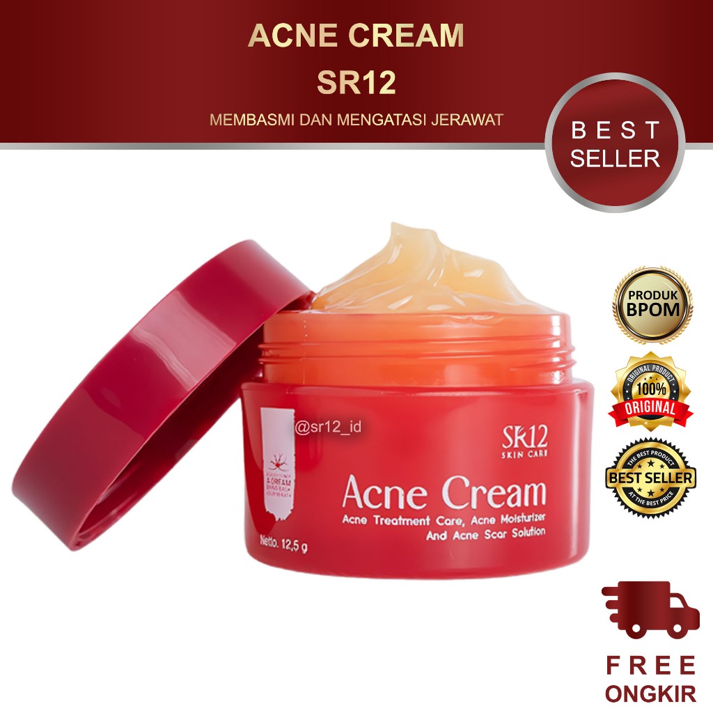 Jual ACNE CREAM SR12 / CREAM WAJAH UNTUK MENGATASI JERAWAT / KRIM ...
