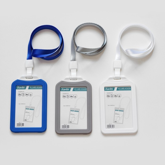 Jual Bantex 8881 Dual Side ID Card Holder Portrait + Lanyard | Shopee ...