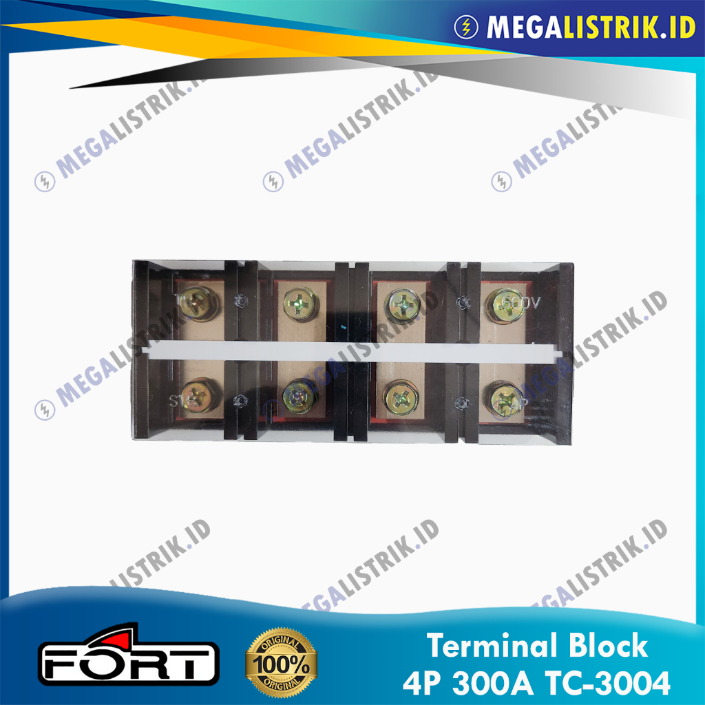 Jual FORT TERMINAL BLOCK 4P 300A TC-3004 / TERMINAL BLOK KACA 4 POLE ...