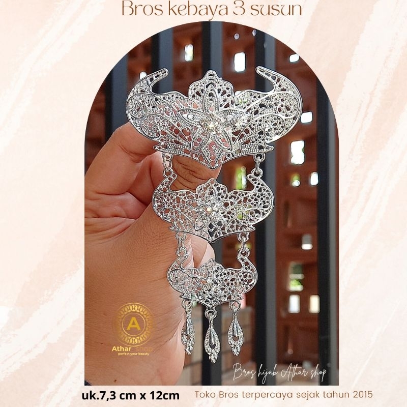 Jual Bros Kebaya Gold Emas Perak Kutubaru 3 Susun Bross Kutu Baru Tumpuk khas Etnik Jawa Pesta ...