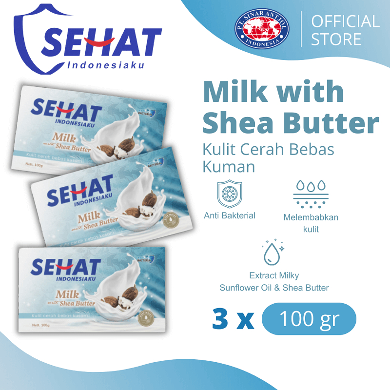 Jual Sehat Milky Bar Soap 100gr Sabun Mandi Batang 3Pcs - Fresh Milk ...
