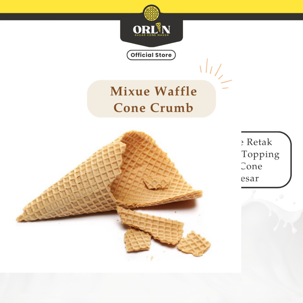 Jual Mixue Waffle Cone Crumb Ice Cream Cone Retak Untuk Topping ...