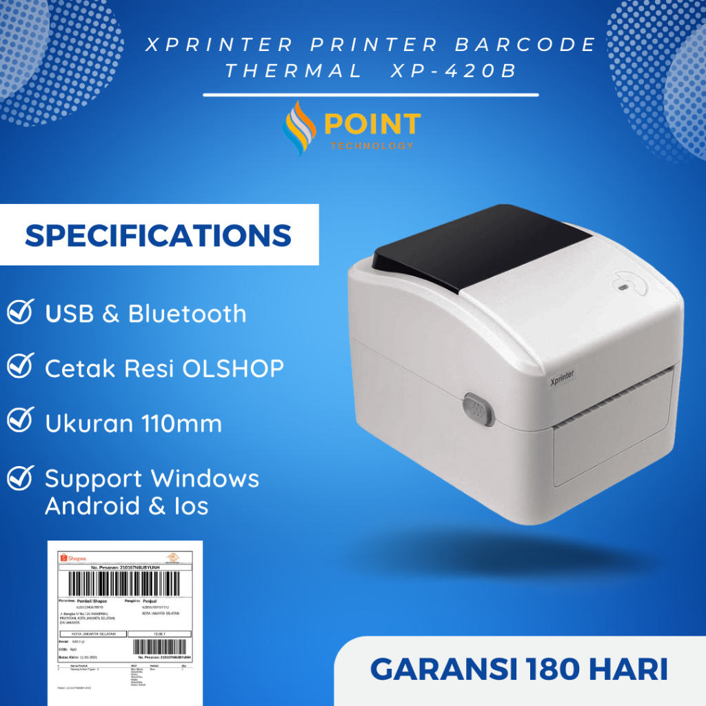 Jual Printer Resi Xprinter Printer Barcode Thermal XP-420B USB BLUETOOTH | Shopee Indonesia