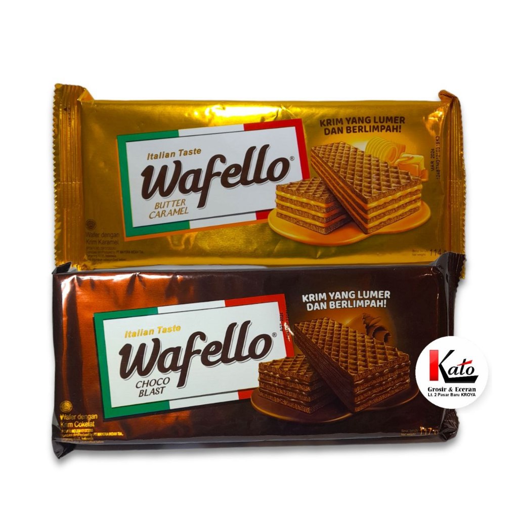 Jual Wafello Biskuit Wafer Krim Karamel 114 gr | Shopee Indonesia