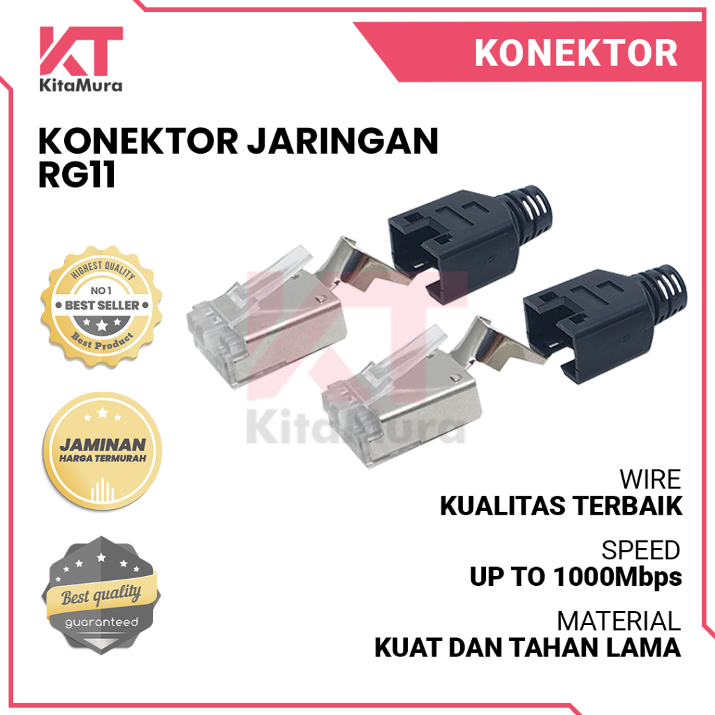 Jual Konektor RG11+Plug Booth || Connector Jaringan RG11 | Shopee Indonesia