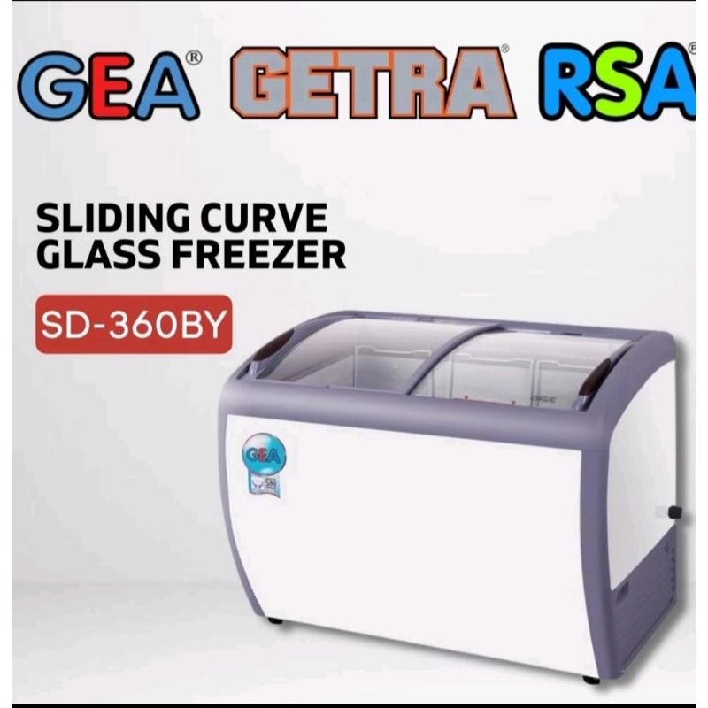 Jual GEA Sliding Curve Glass Freezer 360 Liter SD 360BY | Shopee Indonesia
