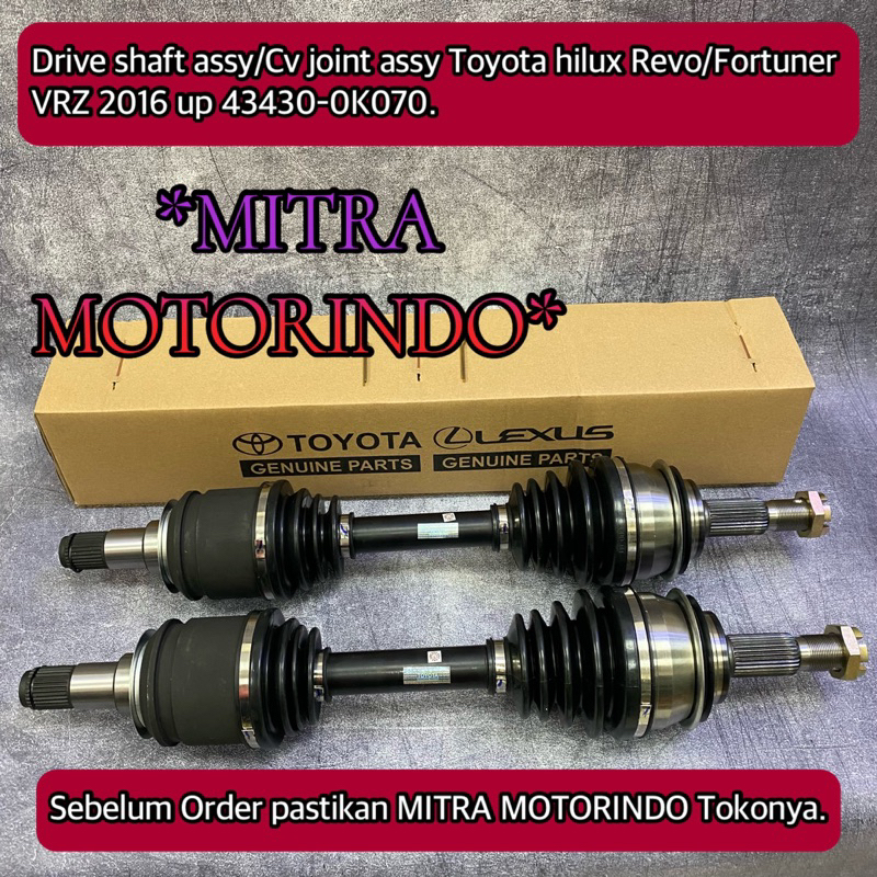 Jual Drive Shaft Assy/Cv Joint Assy Toyota Hilux Revo/Fortuner VRZ 2016 ...
