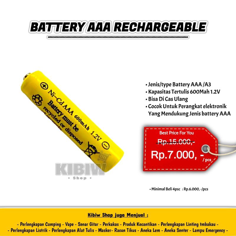 Jual Battery / Batrai AAA Rechargble batrai cas | Shopee Indonesia