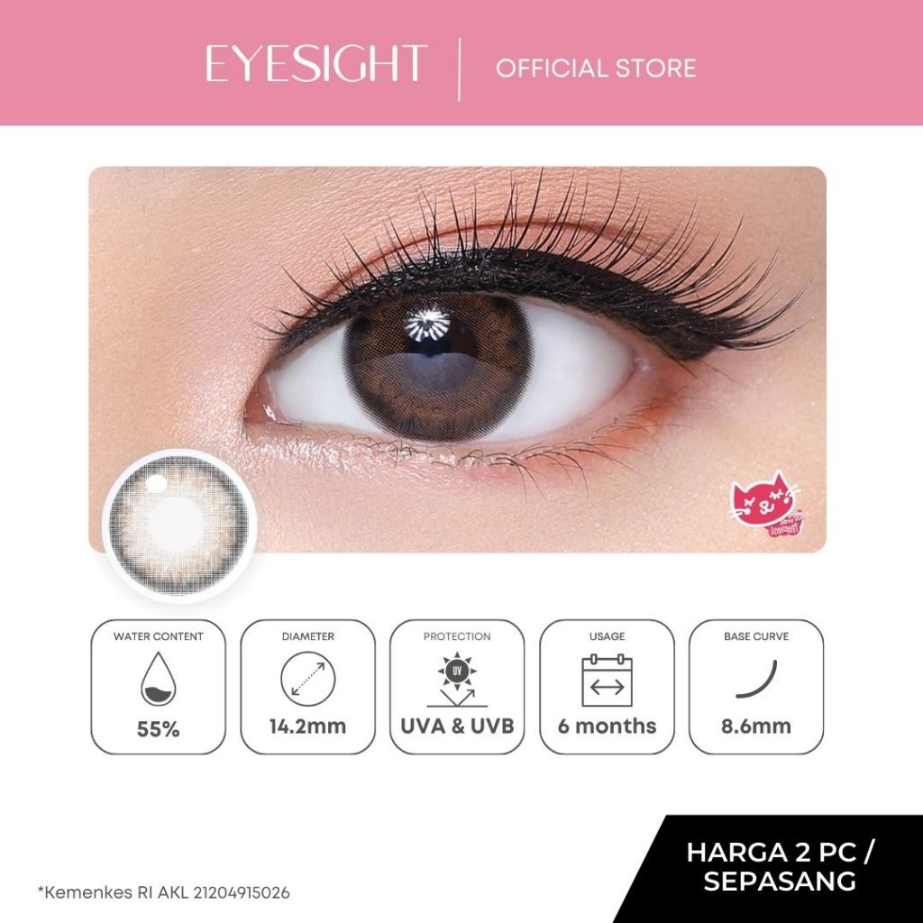 Jual EYESIGHT LENSES Softlens Kitty Kawaii Mini Kelly Brown (2pcs/sepasang) | Shopee Indonesia