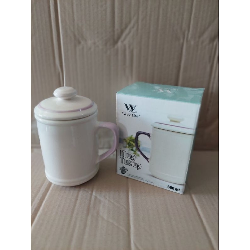 Jual Mug keramik tutup 600 ml | Shopee Indonesia