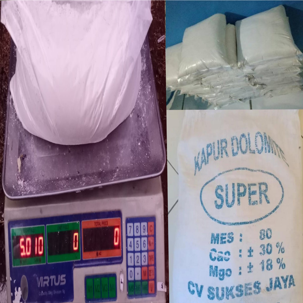 Jual Pupuk Kapur Dolomite Super Premium Kemasan Repacking 5kg / 3kg - Kapur Dolomit Untuk ...