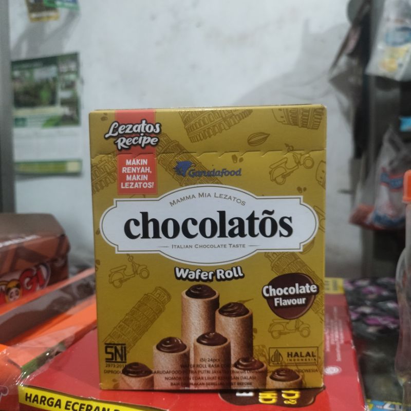 Jual Chocolatos Wafer Roll 1 Pack isi 24 pcs | Shopee Indonesia