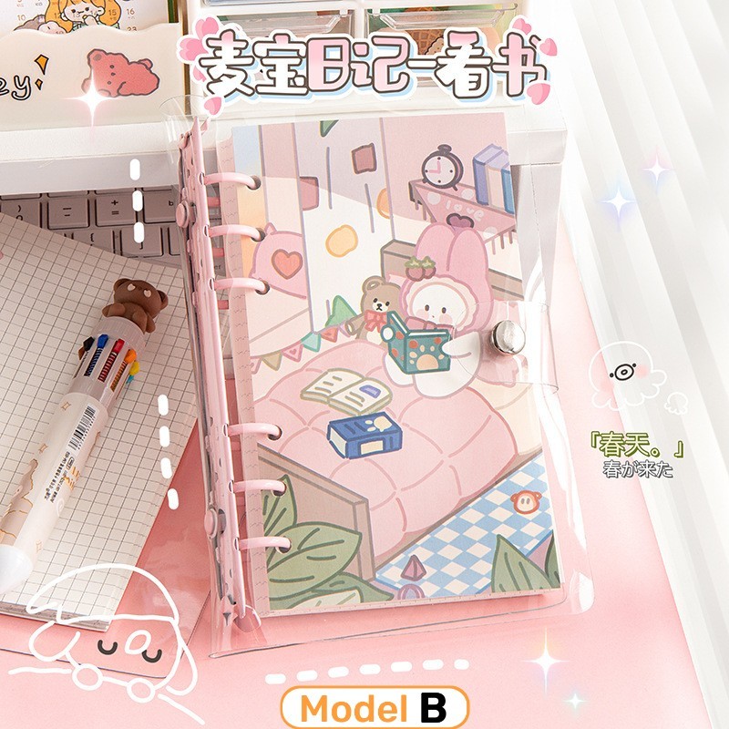 Jual Binder note lucu aesthetic /Notebook journal kartun/Buku catatan ...