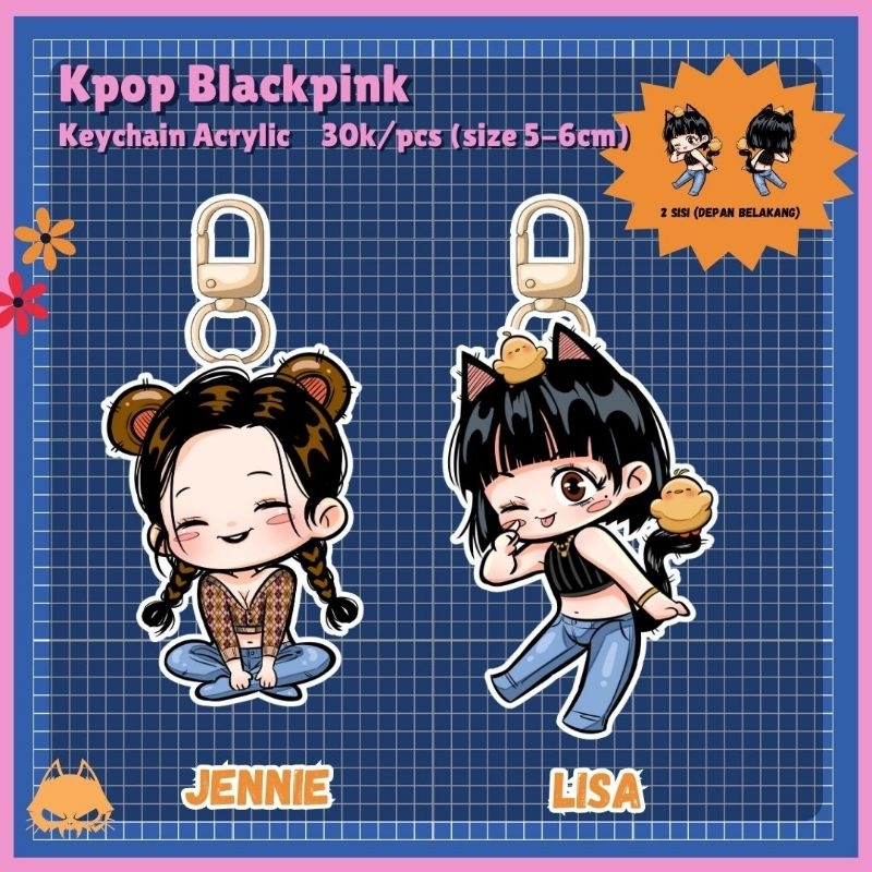 Jual [OPEN PO] Keychain Acrylic Blackpink Jennie & Blackpink Lisa Dua ...