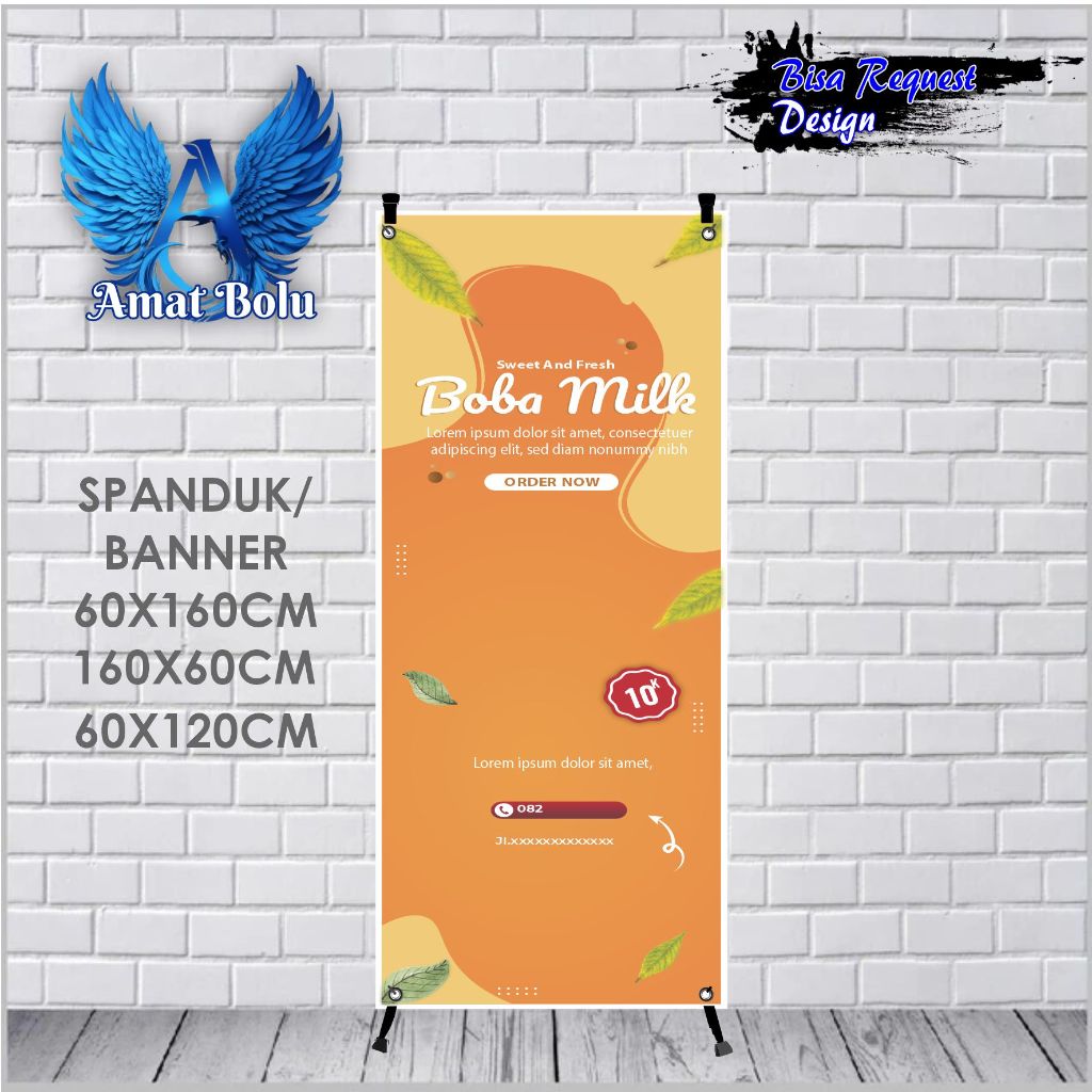 Jual MMT,SPANDUK BOBA MILK UKURAN 60X160 BISA REQUEST | Shopee Indonesia