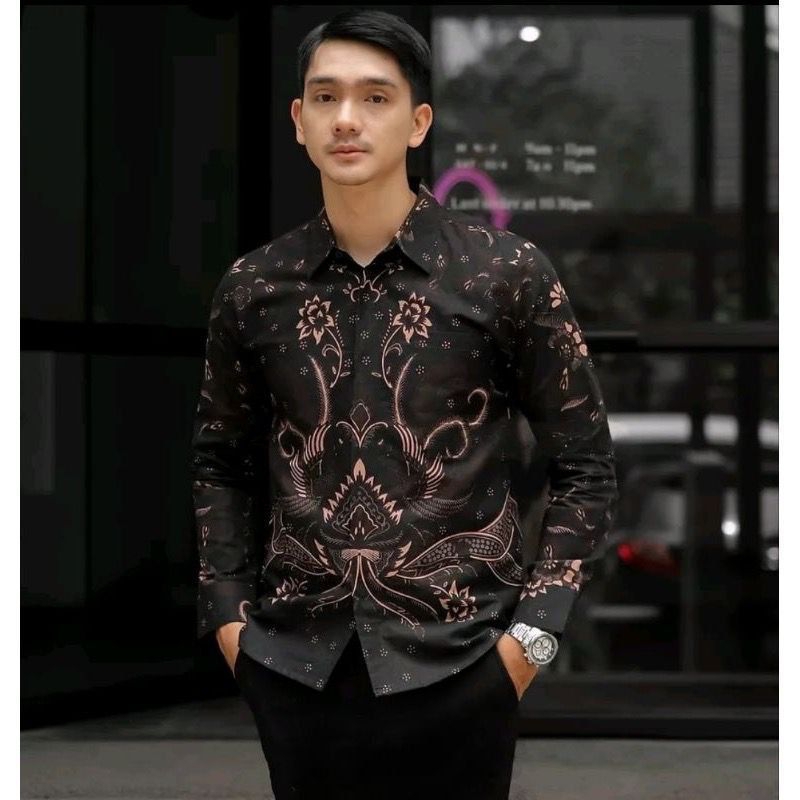 Jual Kemeja Batik Pria Lengan Panjang Reguler Fit Trendy Motif Damar ...