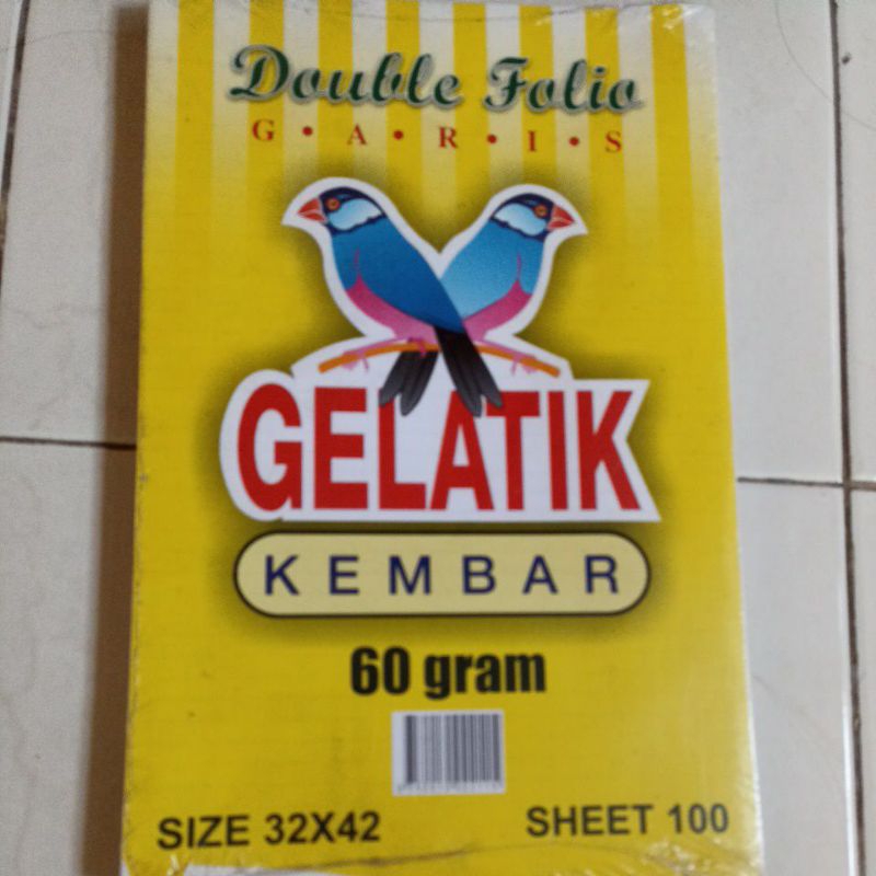 Jual Kertas Double Folio Garis Gelatik Kembar 60 gram 100 Sheet ...