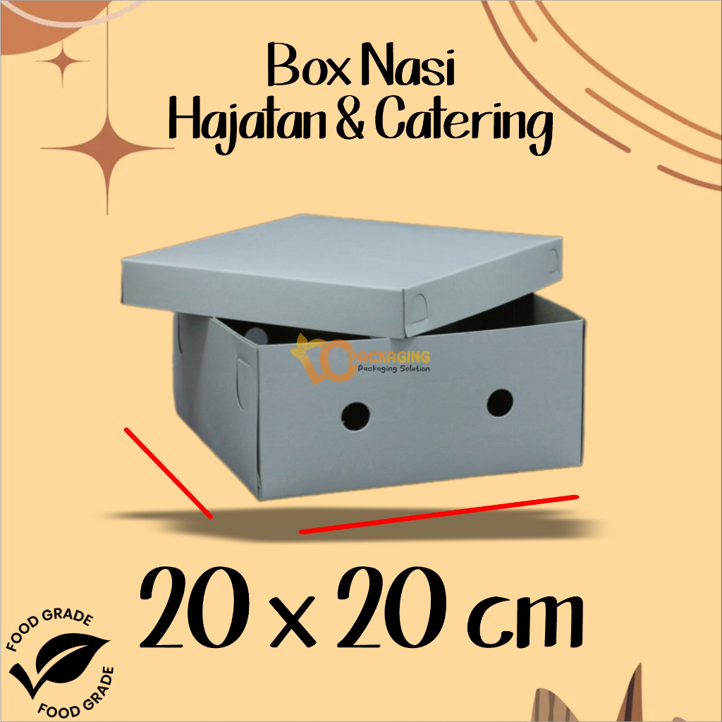 Jual Dus Snack/Dus Nasi Polos Warna Putih UKURAN 20 X 20 CM 400gsm ...