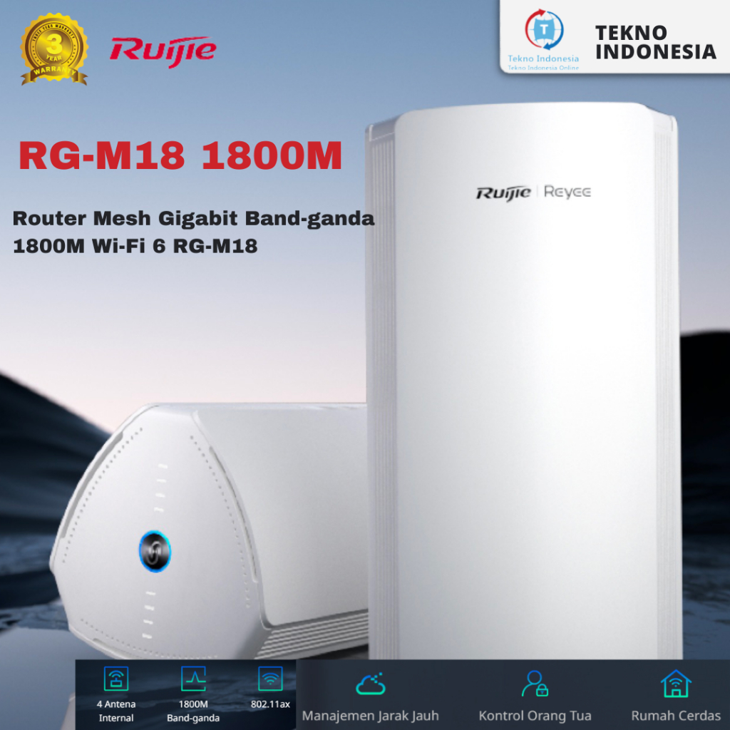 Jual Ruijie Reyee RG-M18 1800M Wifi 6 Dualband Gigabit Mesh Router Repeater | Shopee Indonesia